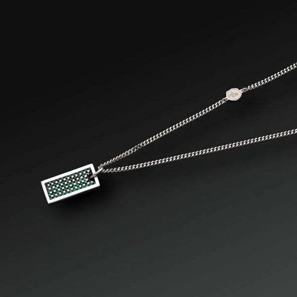 FRANCO P & SONS- Respect Plate Necklace in Silver and Emeralds – Luka ...