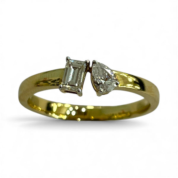 14KT Yellow Gold Pear and Emerald Cut Diamond Band – Luka Life + Style