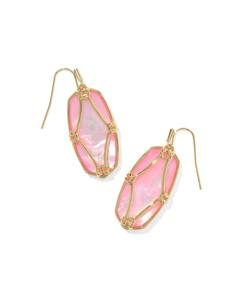 KENDRA SCOTT- Elle Lattice Frame Drop Earring in Gold Blush Ivory Moth ...
