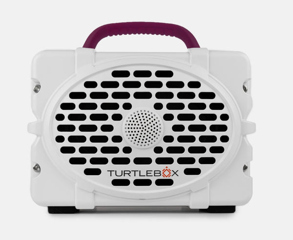 TURTLEBOX- Generation 3 Speaker in White/Maroon – Luka Life + Style