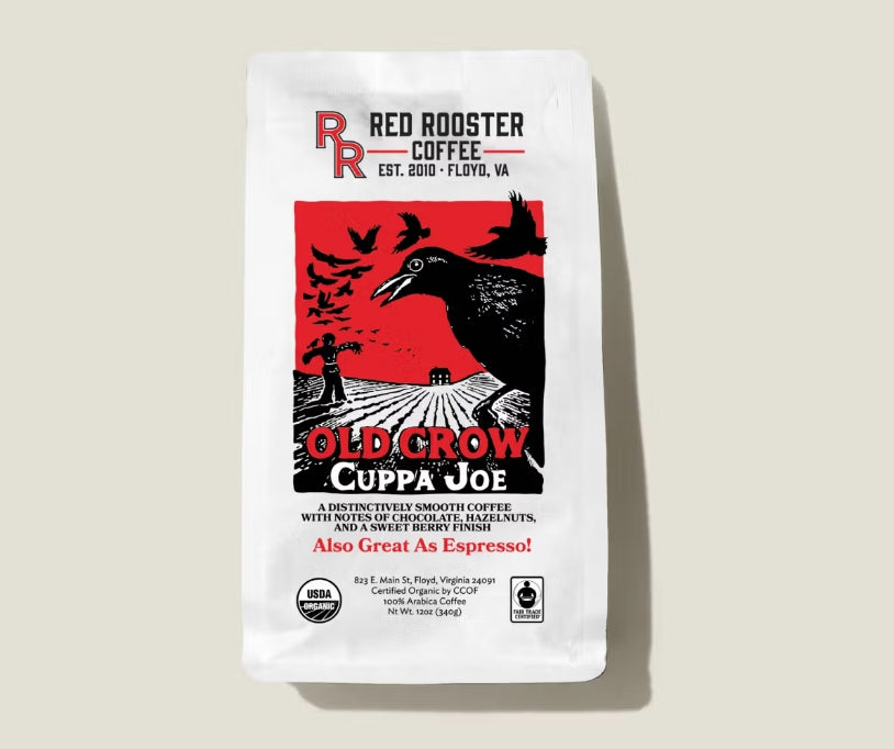 RED ROOSTER COFFEE Co- Organic Old Crow Cuppa Joe Whole Bean Coffee (1 ...