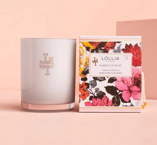 LOLLIA- Always in Rose Boxed Luminary Candle – Luka Life + Style