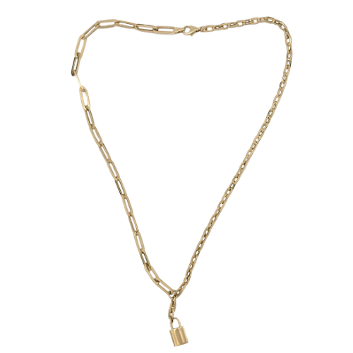 LUKA GOLD- Paper Clip with Lock Chain Necklace – Luka Life + Style
