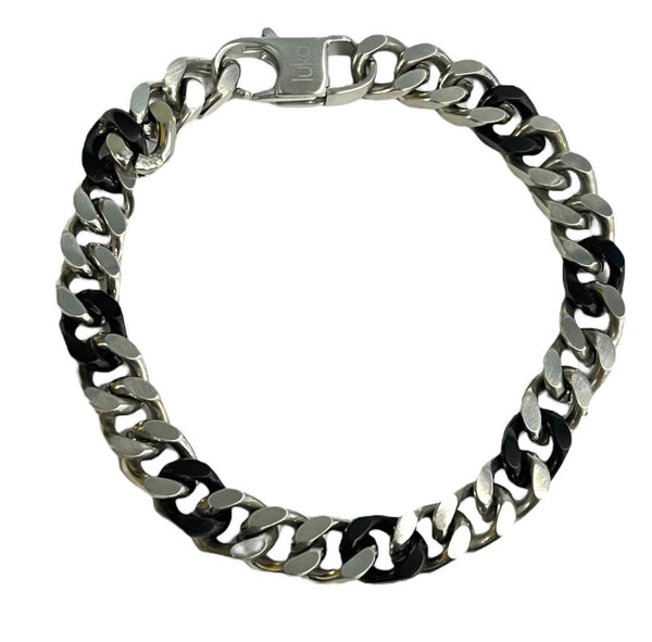 White & Black Tight Curb "LUKA" Bracelet – Luka Life + Style